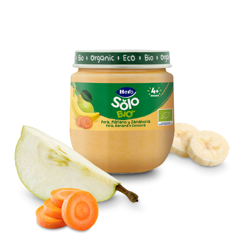 Omogeneizzato Biologico Pera Banana Carota 120 gr Hero Bio